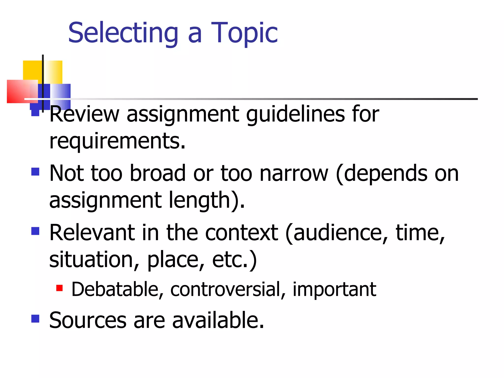 Selecting And Narrowing Research Topics | PPT
