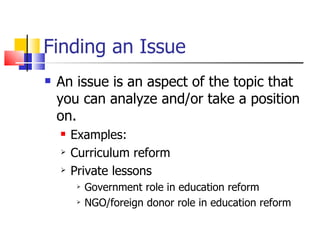 Selecting And Narrowing Research Topics | PPT