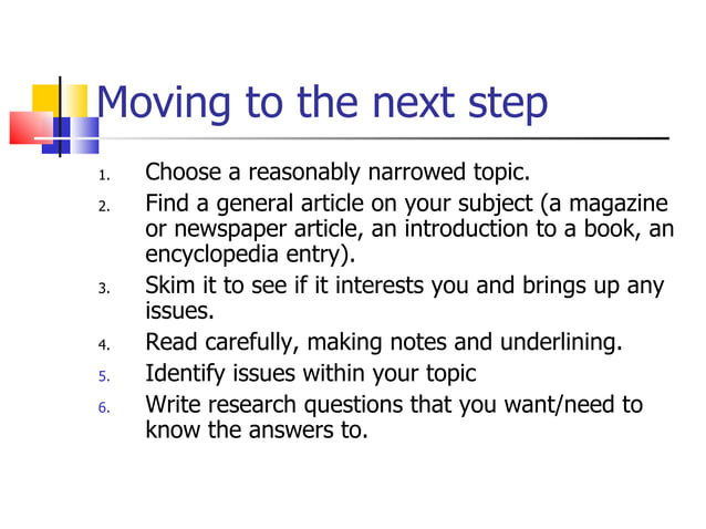 Selecting And Narrowing Research Topics | PPT