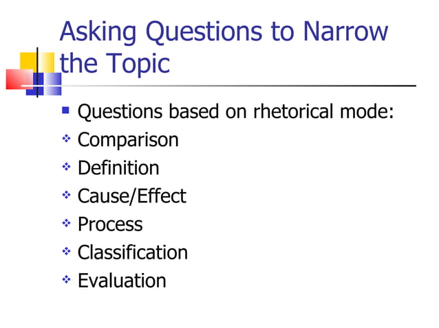 Selecting And Narrowing Research Topics | PPT