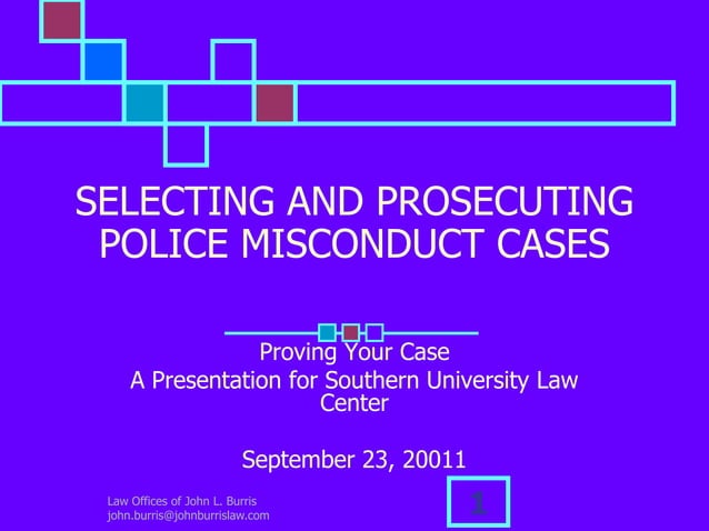 Selecting and Prosecuting Police Liability | PPSX