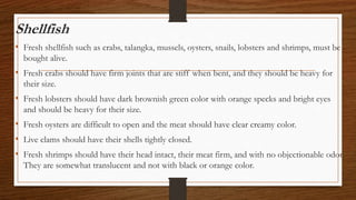 Selecting and storing seafood | PPTX