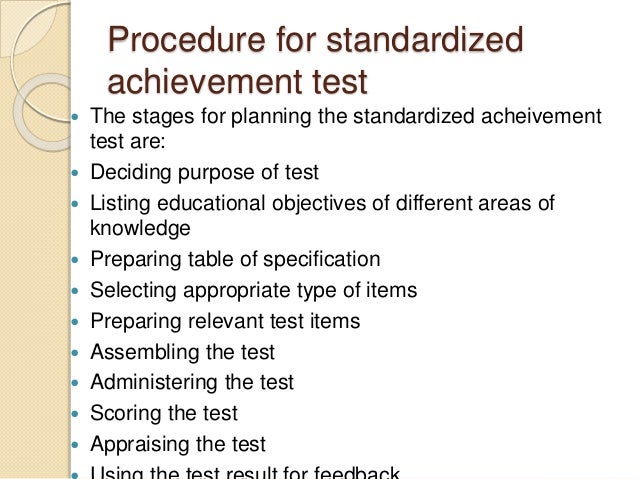Selecting and using standardized achievement test