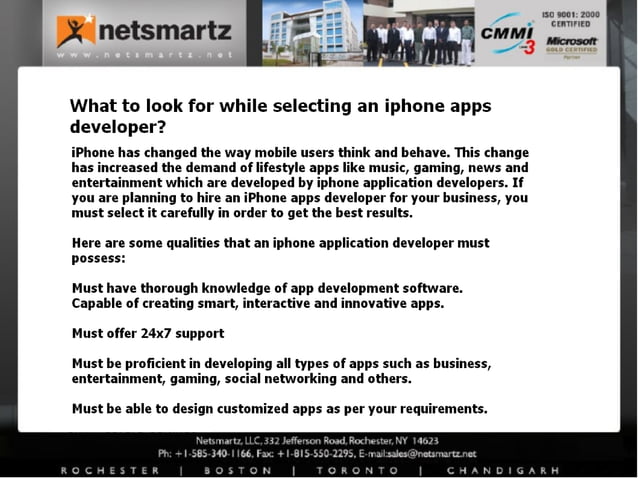 Selecting an iphone apps developer | PPT