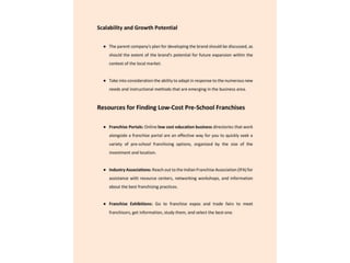 Selecting an Low Cost Pre School Franchise Guidelines and Resources ...