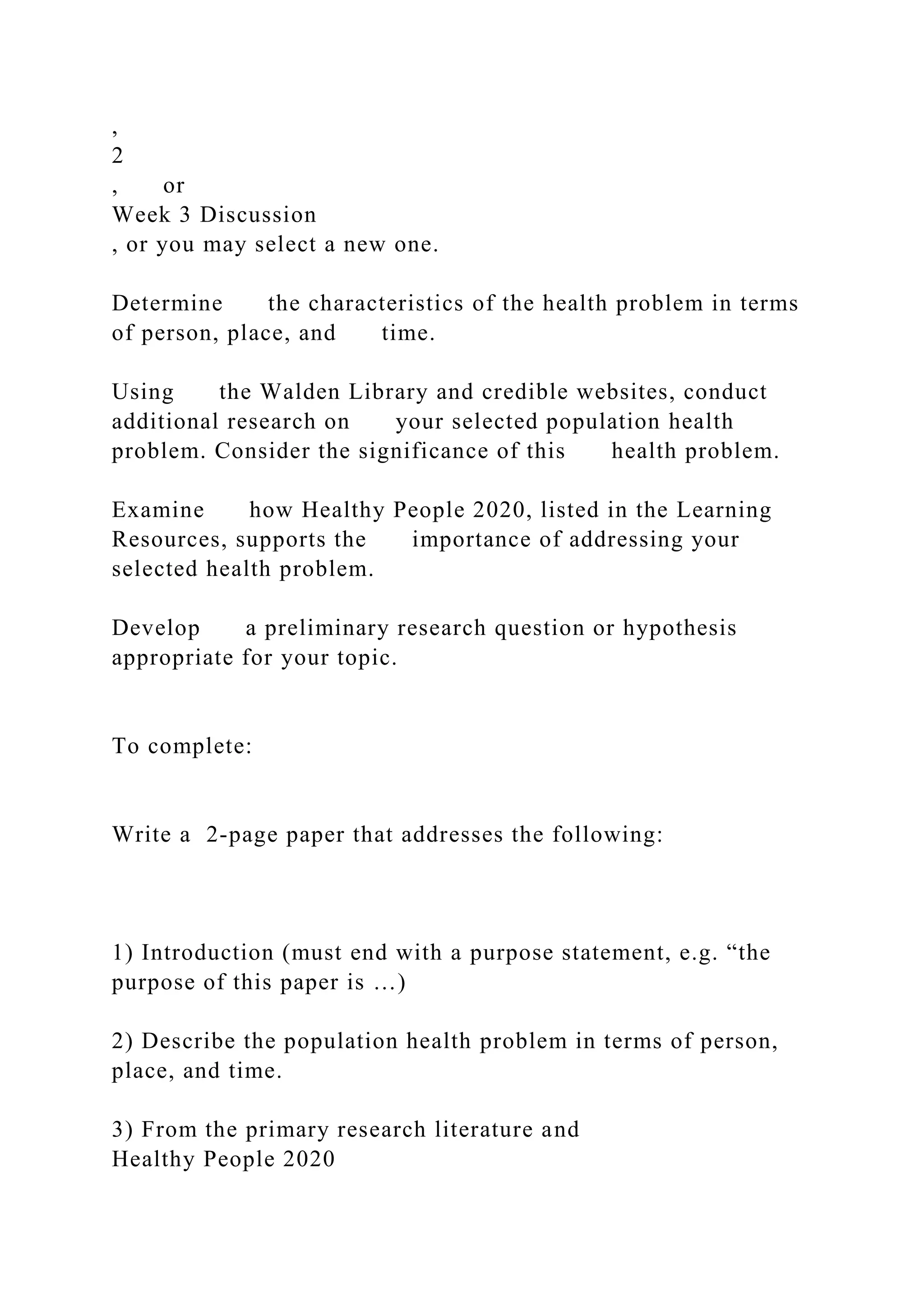 Selecting a Population Health ProblemAs you know, promoting .docx ...