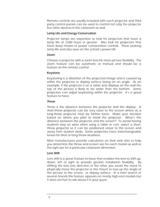 Selecting A Projector For Classroom Use | PDF