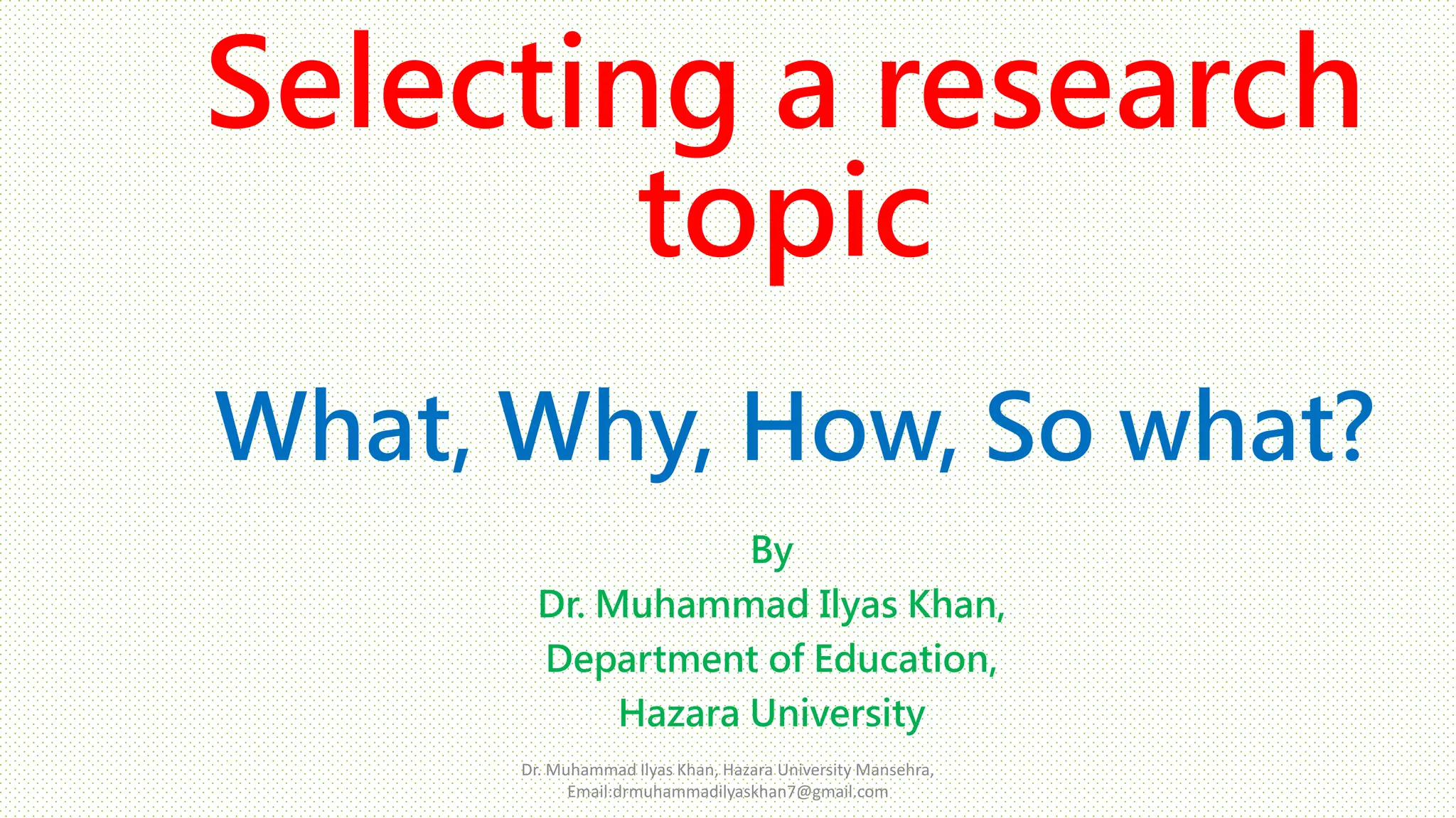 Selecting a research topic | PPT