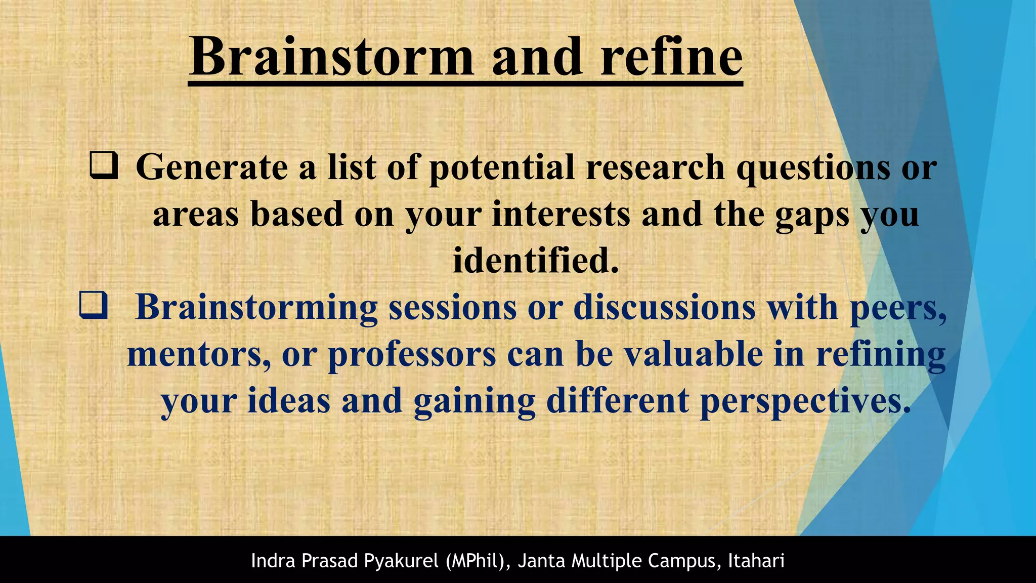 Choosing a Research Topic: A Guide to Finding Your Research Path | PPTX