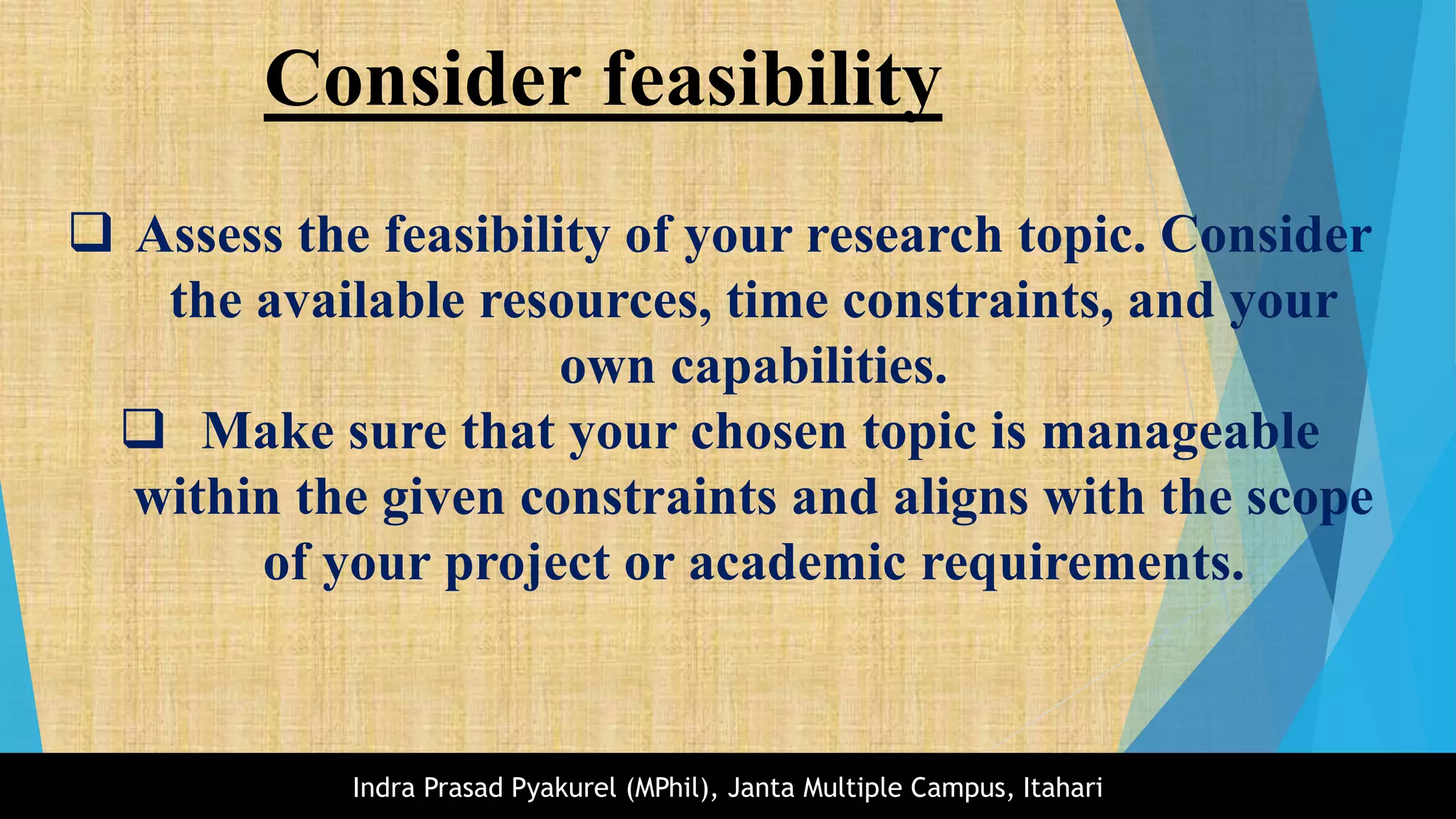 Choosing a Research Topic: A Guide to Finding Your Research Path | PPTX