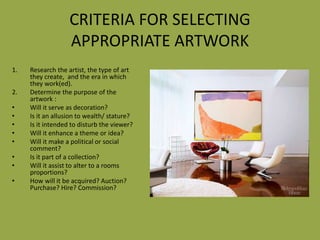 Selecting artwork for interiors | PPT