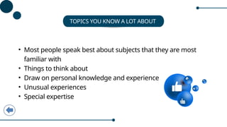Selecting a topic and a purpose for Public Speaking pptx | PPTX