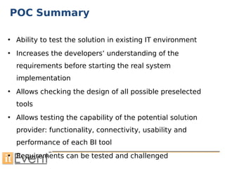 Selecting BI Tool - Proof of Concept - Андрій Музичук | PDF