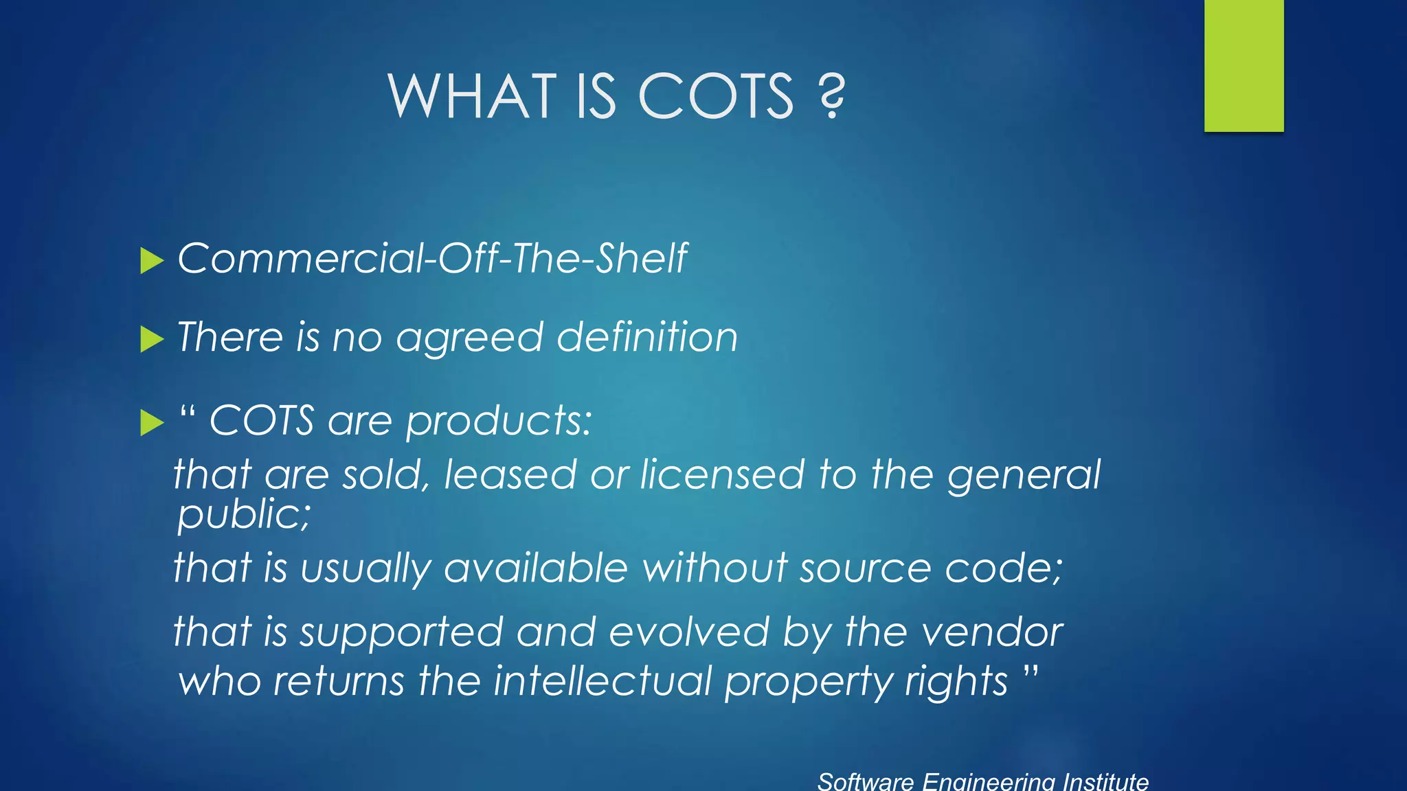 Selecting cots vendor in cbse process | PPT