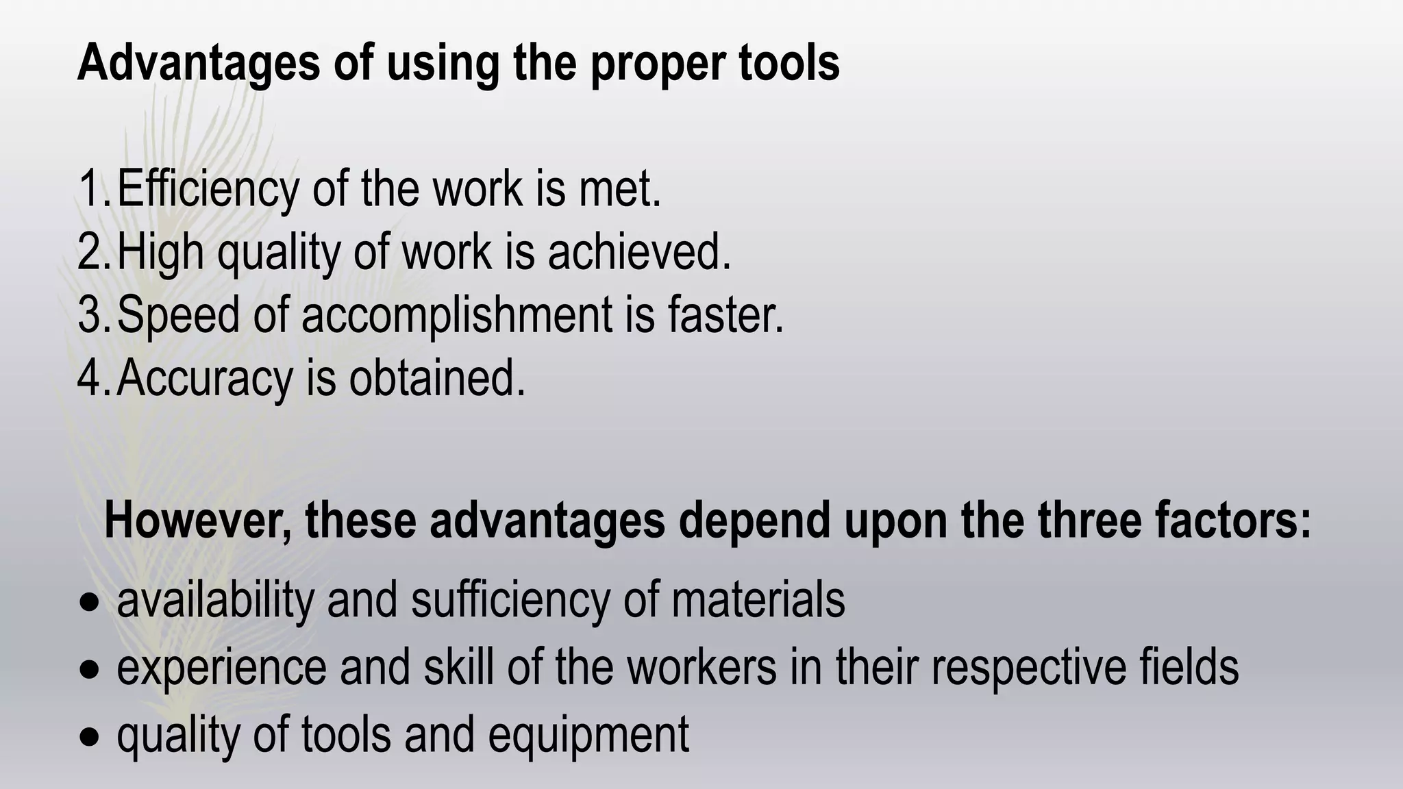 Selecting electric and hydraulic tools | PPSX