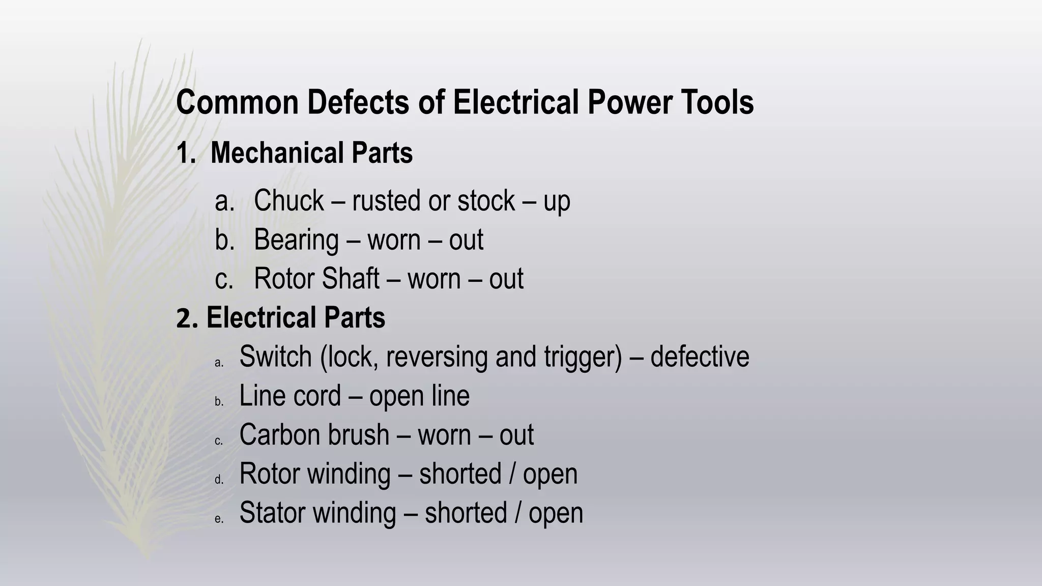 Selecting electric and hydraulic tools | PPSX
