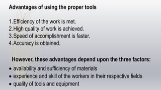 Selecting electric and hydraulic tools | PPSX