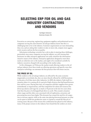 Selecting E R P For Oil And Gas Industry Contractors And Vendors | PDF