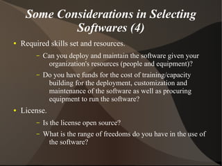 Selecting FOSS Softwares | PDF | Shareware and Freeware | Computer Software and Applications