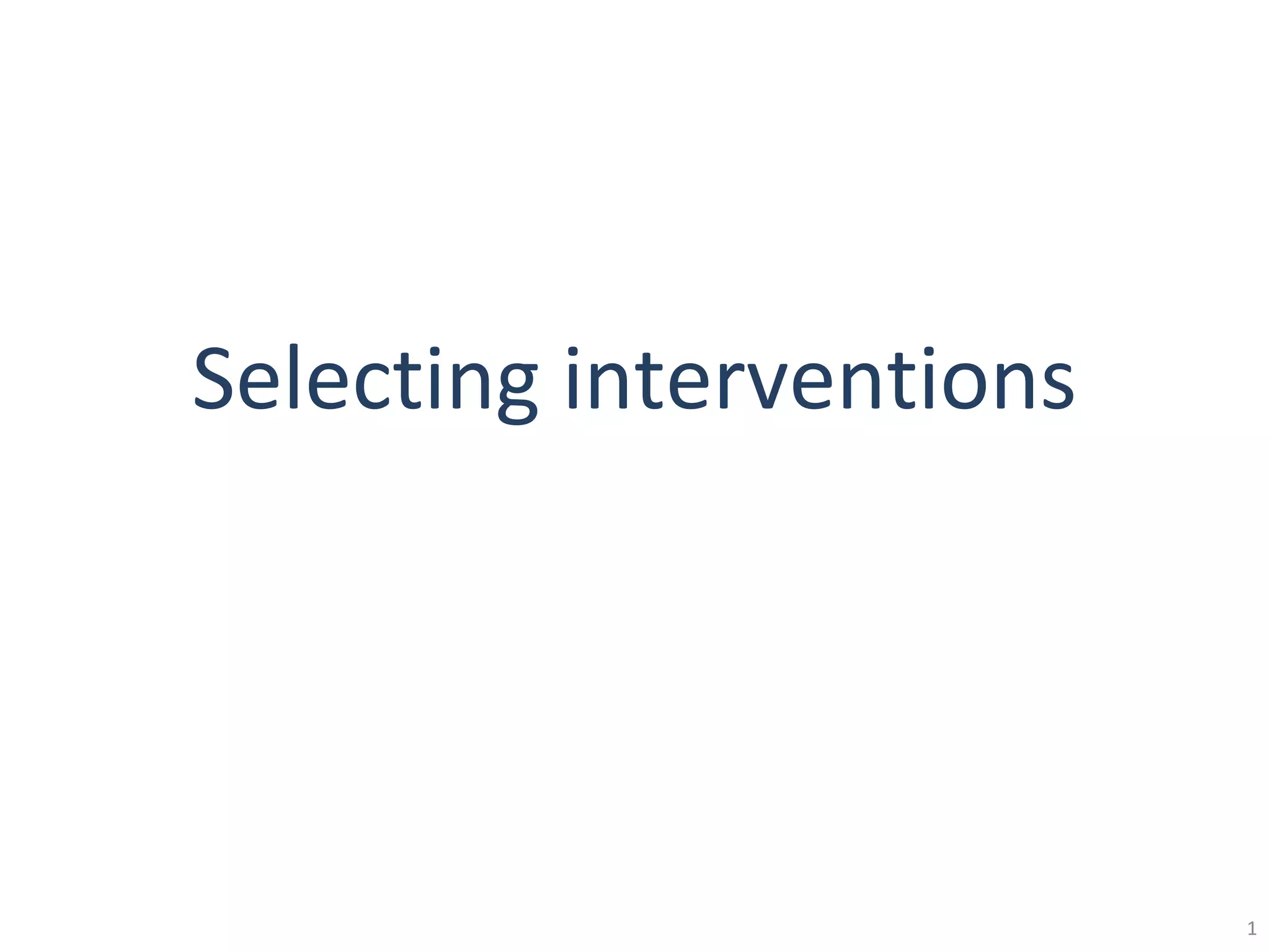 Selecting Interventions Ppt