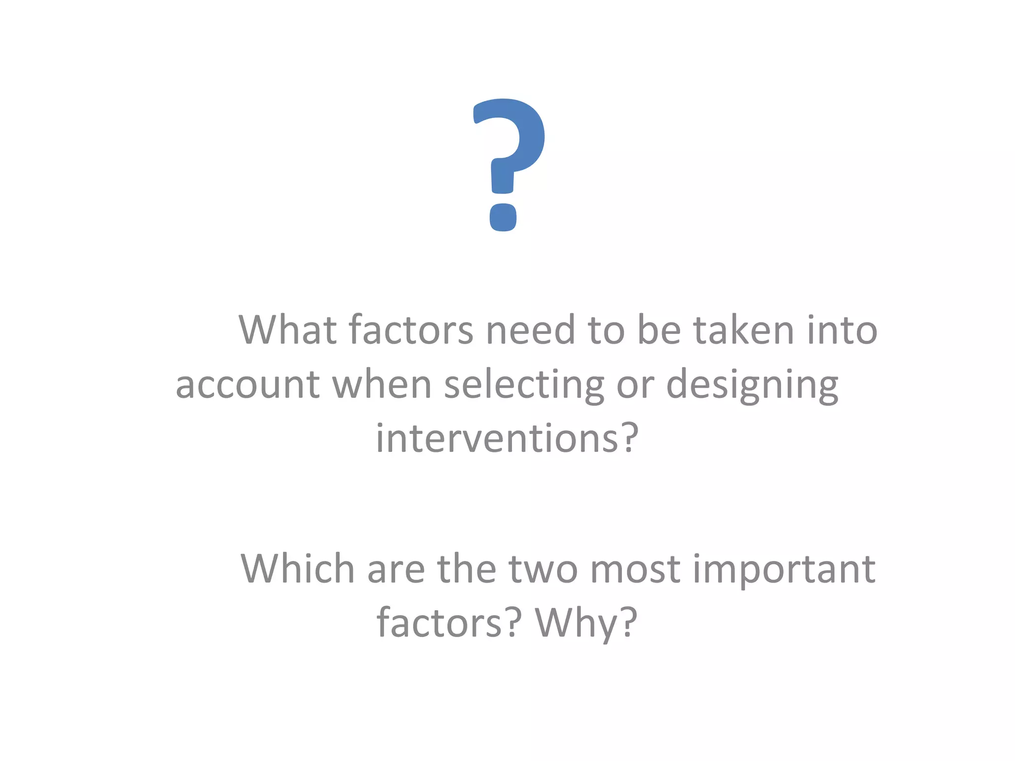 Selecting Interventions Ppt