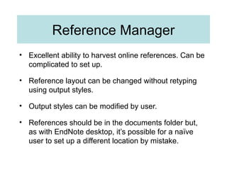 Selecting reference management software | PPT