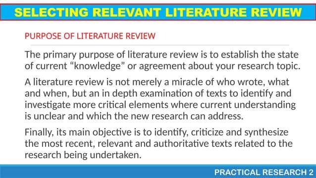 SELECTING RELEVANT LITERATURE REVIEW.pptx | Publishing Industry ...