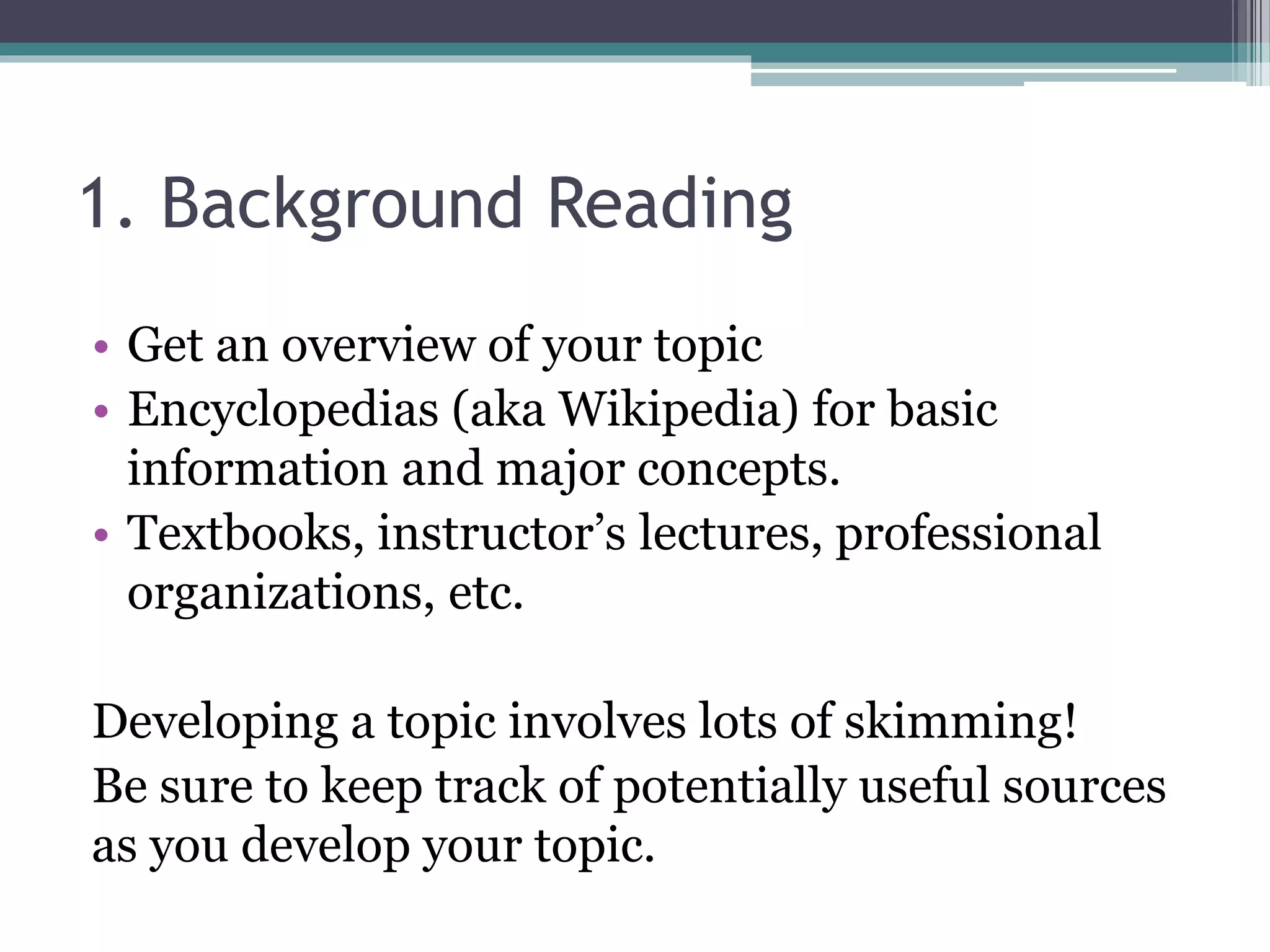 Selecting a Research Topic | PPTX