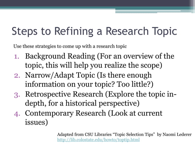 Selecting a Research Topic | PPTX | Medical Health