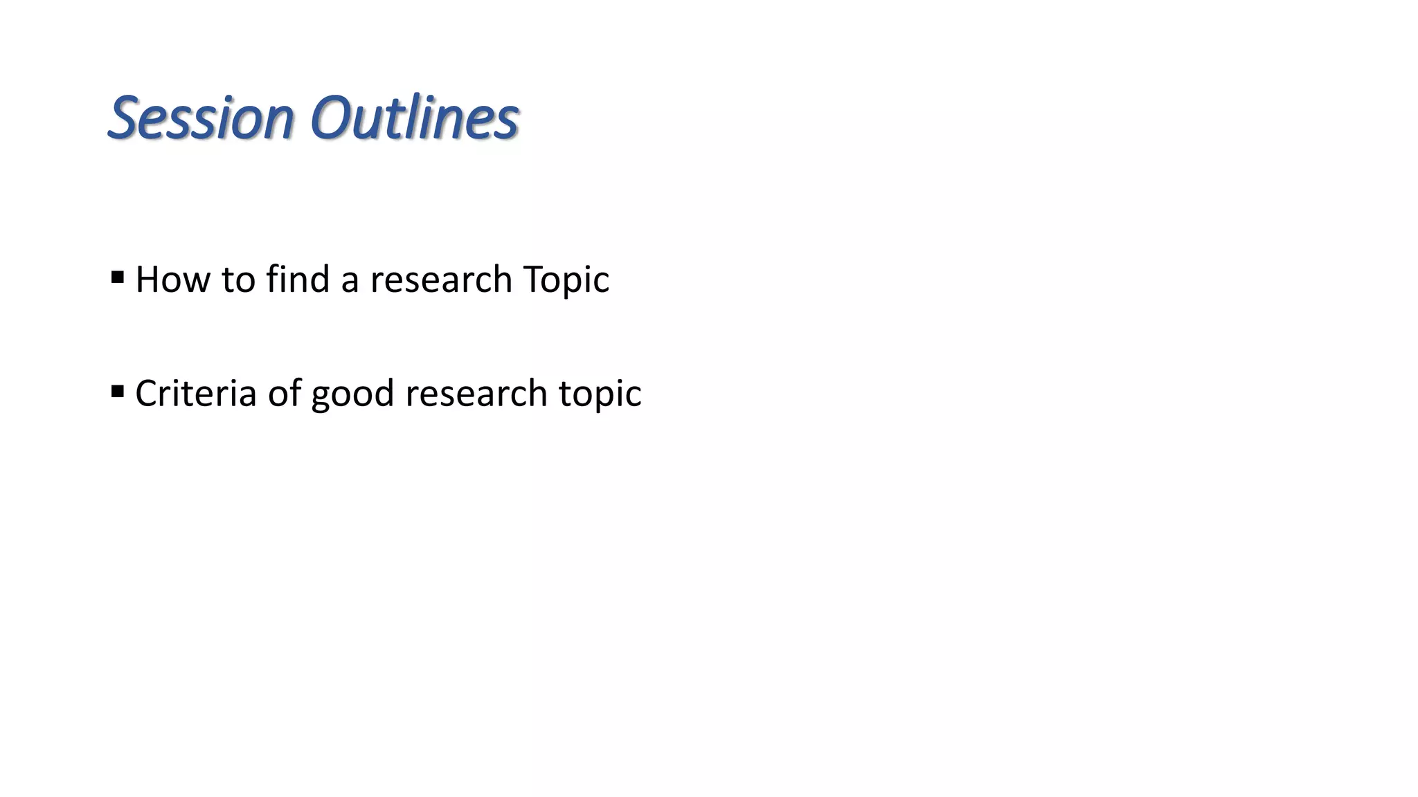 Selecting research topic. Quantitative Research Methods 101 | PPT