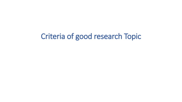 Selecting research topic. Quantitative Research Methods 101 | PPT