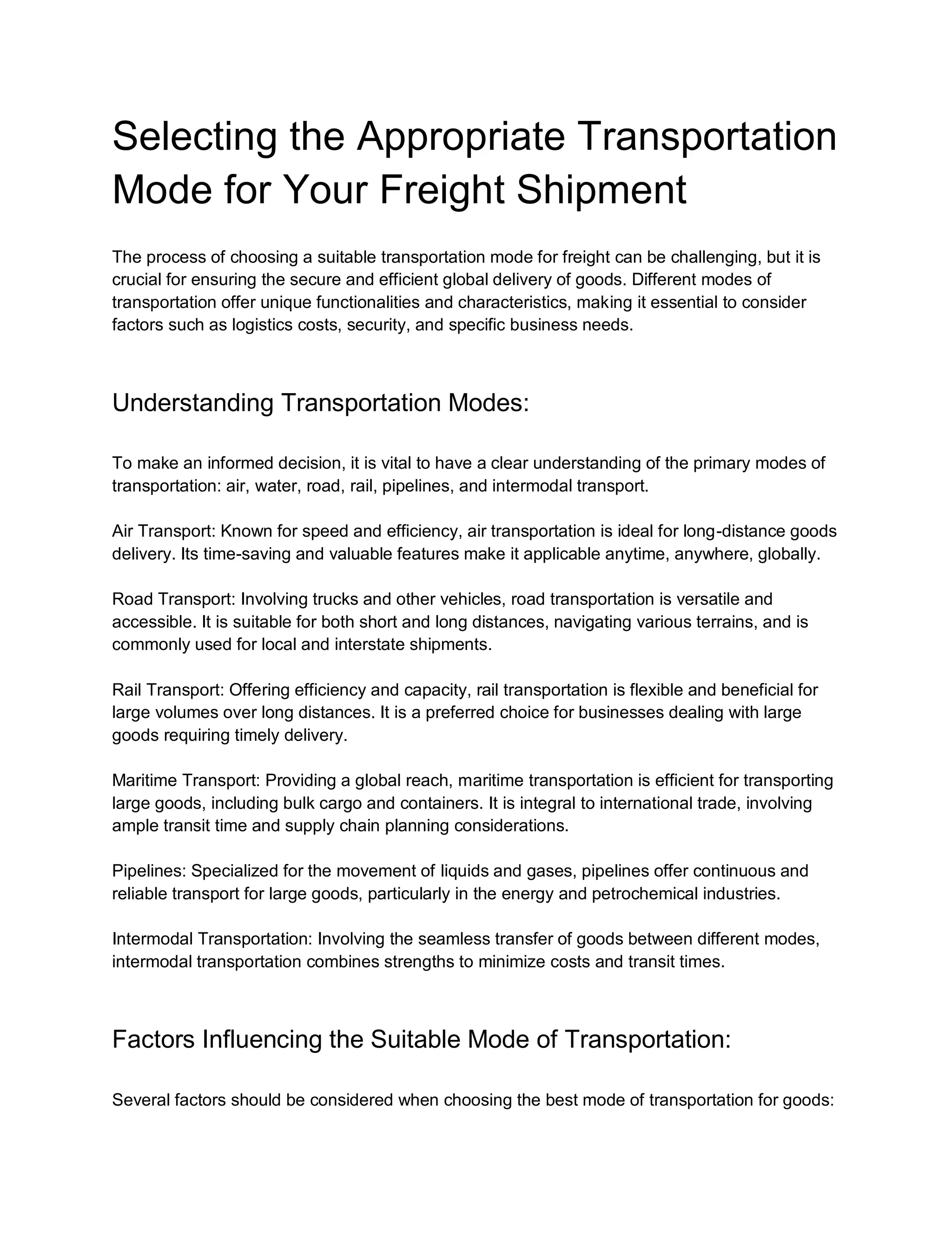 Selecting the Appropriate Transportation Mode for Your Freight Shipment.pdf