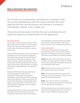 Selecting The Right Accelerometer by Endevco | PDF | Physics | Science
