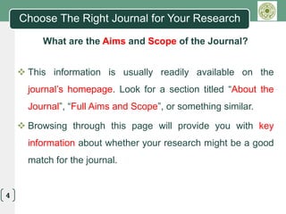 Selecting the right journal for your manuscript | PDF