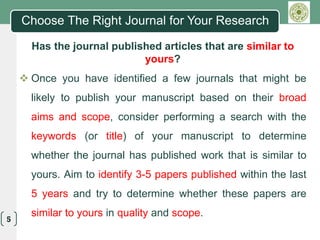 Selecting the right journal for your manuscript | PDF
