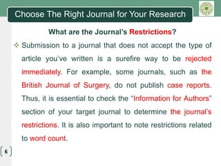 Selecting the right journal for your manuscript | PDF