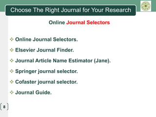 Selecting the right journal for your manuscript | PDF