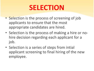 Selection & selection process | PPTX