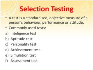 Selection and Selection Process | PPTX