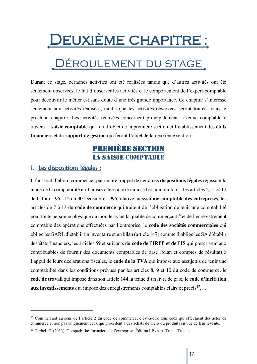 Rapport de stage Comptabilité + Sujet: Les compétences et les actions…