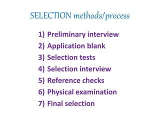 Selection Meaning, selection methods/process, types of interview | PPTX ...