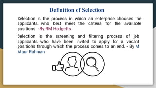 STAFFING- Selection Process | PPTX