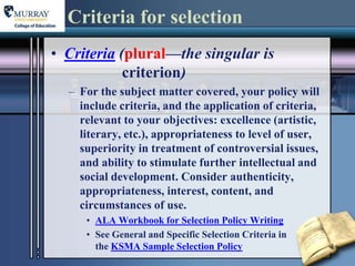 Selection and acquisitions | PPTX