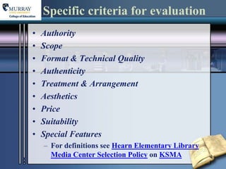 Selection and acquisitions | PPTX