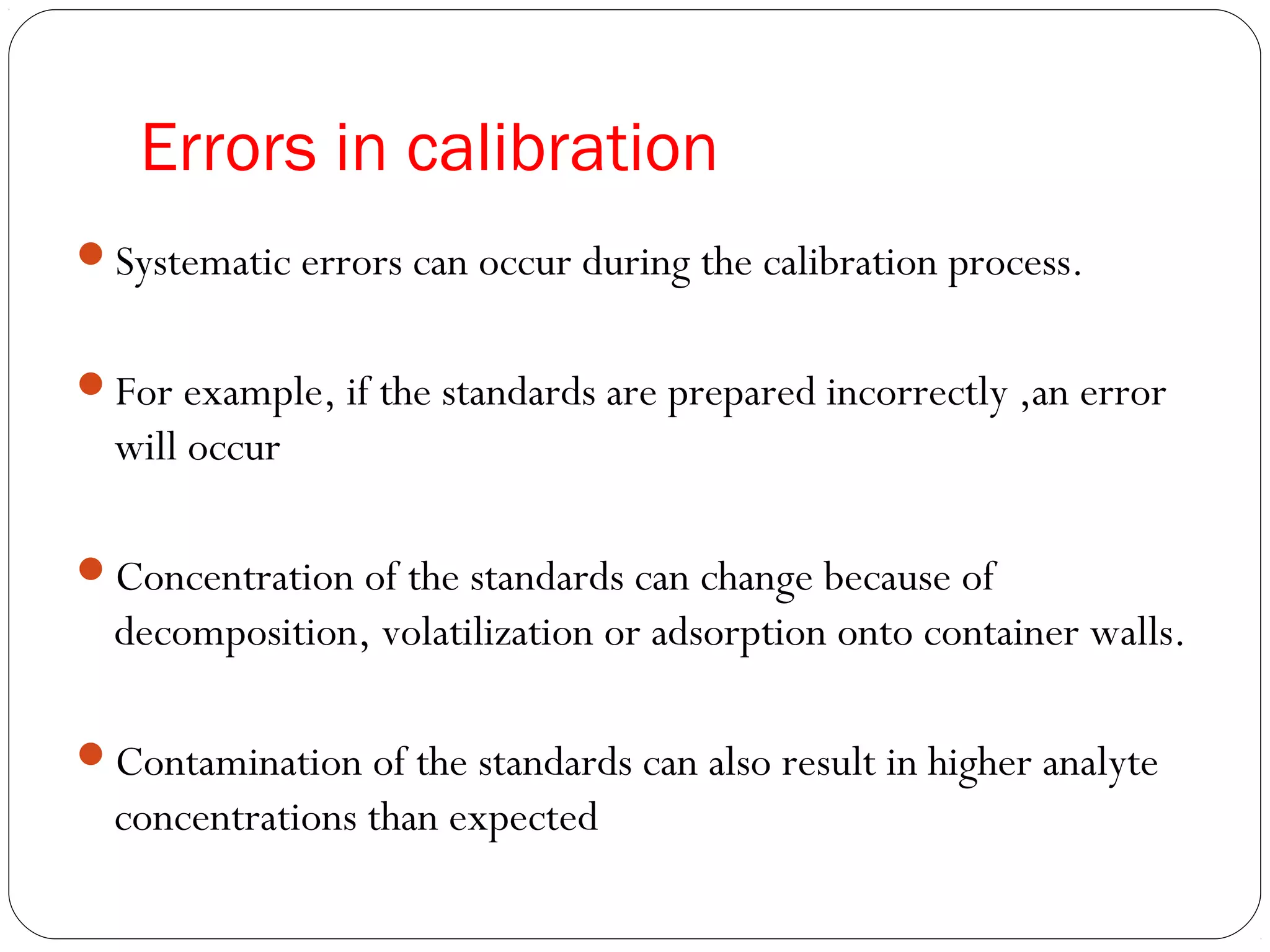 Selection And Calibration Of Analytical Method And Calibration Methods Ppt