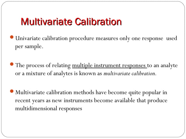 Selection And Calibration Of Analytical Method And Calibration Methods Ppt