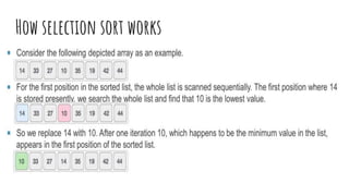 Selection and inserion sort | PPTX | Programming Languages | Computing