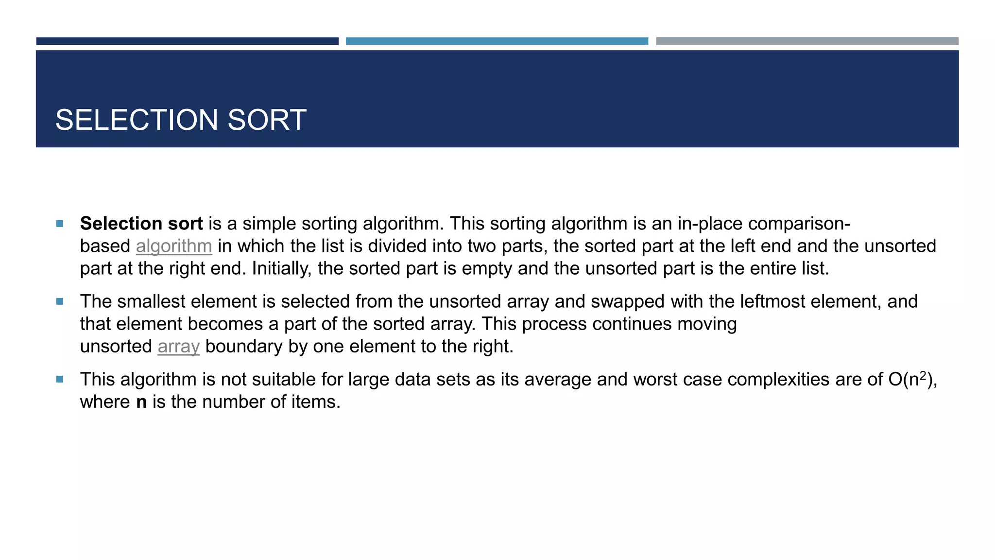 Selection And Insertion Sort Ppt