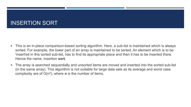 Selection and insertion sort | PPTX