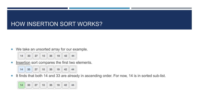 Selection and insertion sort | PPTX